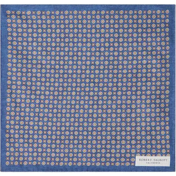 Robert Talbott Colton Reversible Neat/pocket Square - Navy