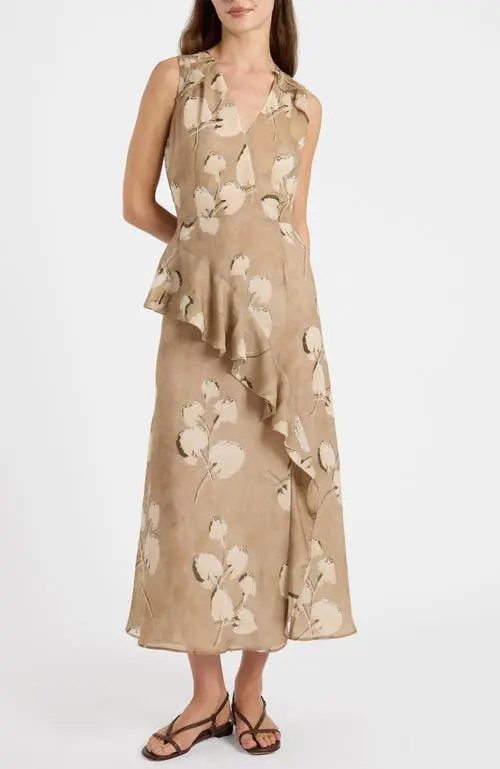 Santorelli Cona Midi Dress With Ruffle Panel