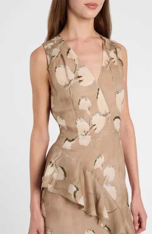 Santorelli Cona Midi Dress With Ruffle Panel