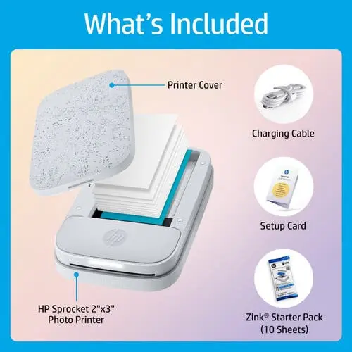 HP Sprocket Portable Photo Printer - White
