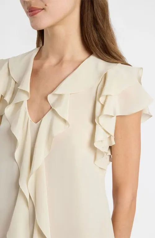 Santorelli Denise Silk Ruffle Shift Dress