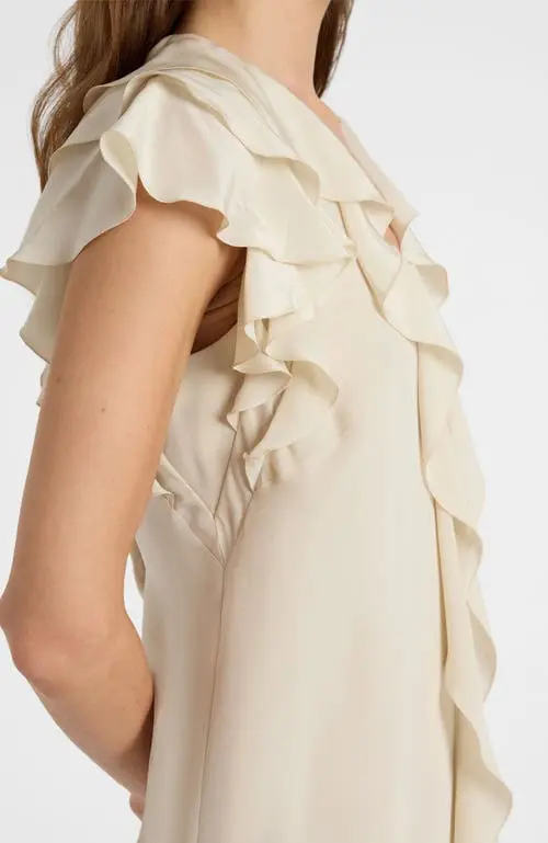 Santorelli Denise Silk Ruffle Shift Dress