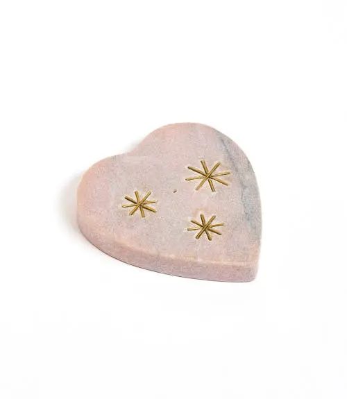 MATR BOOMIE Jaipuri Heart Incense Holder Carved Marble - Pink