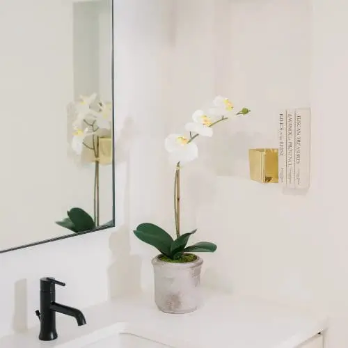 CG HUNTER 22" Artificial Phalaenopsis Orchids Set Of 2 - White