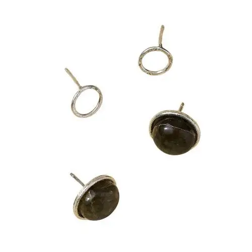MATR BOOMIE Indali Labradorite Gemstone Stud Earrings - Black