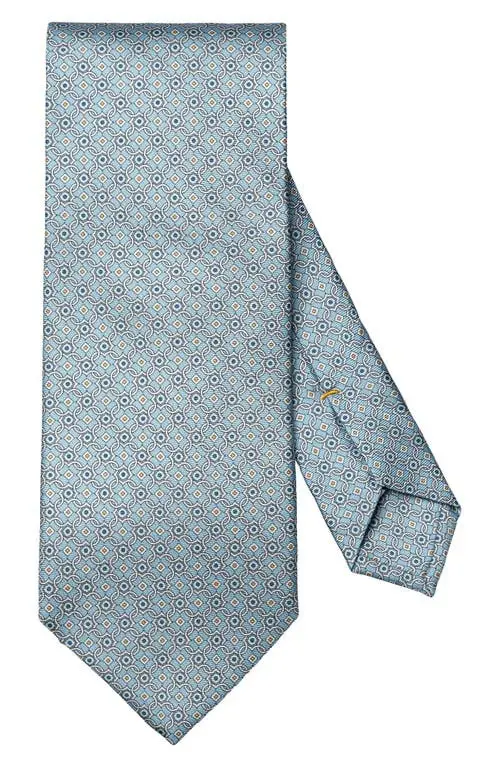 Eton Medallion Silk Neck Tie - Light Blue