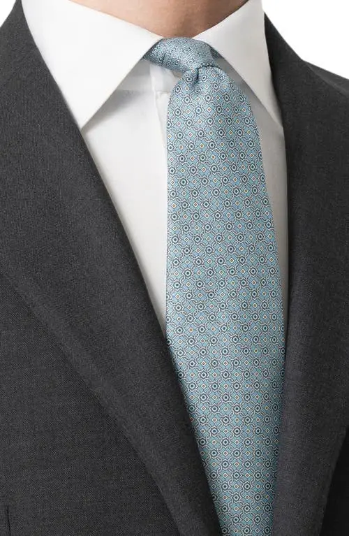 Eton Medallion Silk Neck Tie - Light Blue
