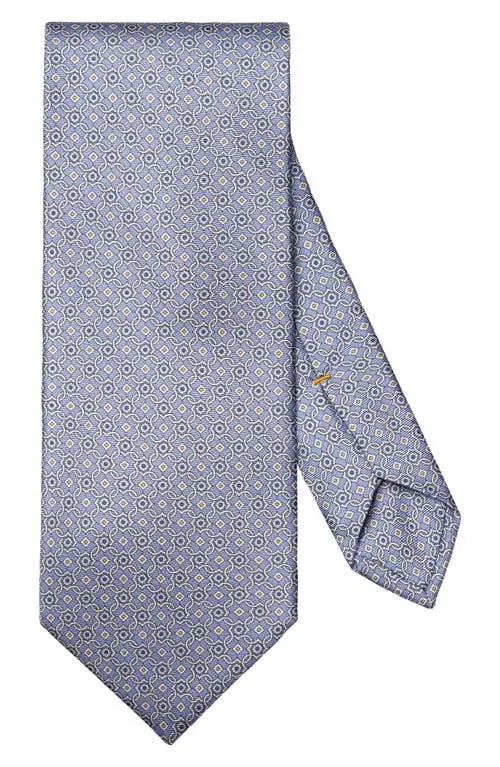 Eton Medallion Silk Neck Tie - Medium Purple