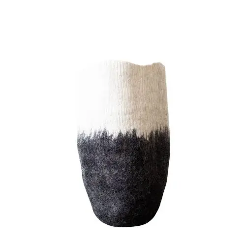 KANJU INTERIORS Eclipse & White Wool Floor Vase