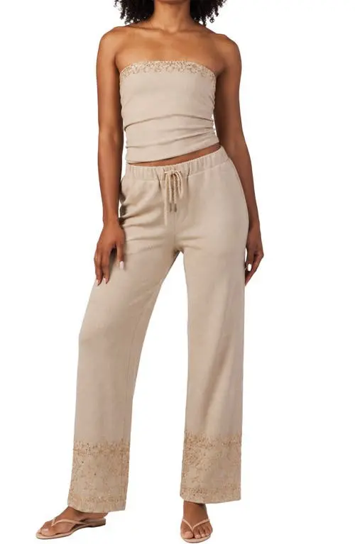 Calypso St. Barth Maia Strapless Embellished Bandeau Top