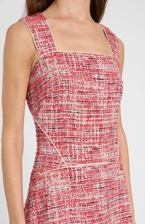 Santorelli Enza Midi Sleeveless Handkerchief Dress In Modern Tweed