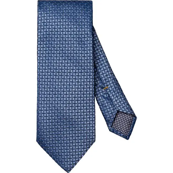 Eton Micro Geo Silk Neck Tie - Dark Blue
