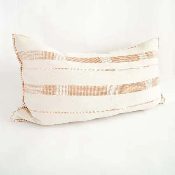 KANJU INTERIORS Fulcrum Oversized Cotton Lumbar Pillowcover Only - Sahara