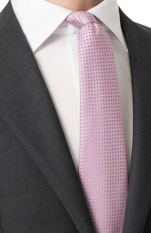 Eton Micro Silk Jacquard Neck Tie - Medium Pink