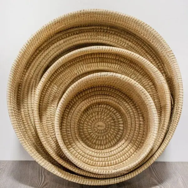 KANJU INTERIORS Woven Dengu Basketset Of 3