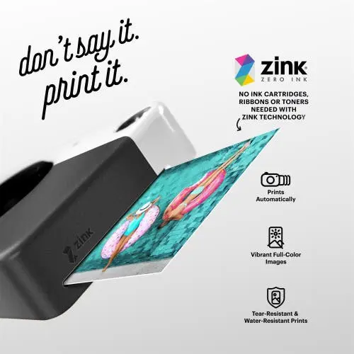 KODAK Printomatic Instant Camera Bundle With Zink Paper And Carrying Case - Pink