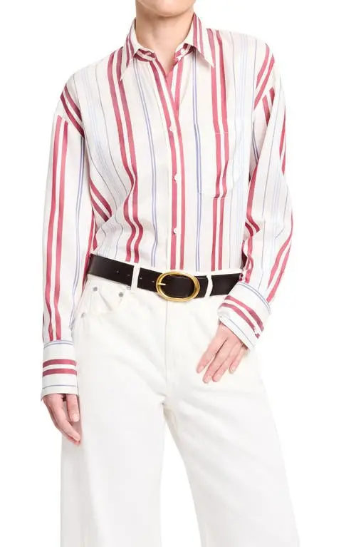 TWP Big Joe Stripe Silk Button-up Shirt