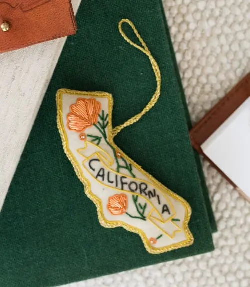 MATR BOOMIE California Poppy Beaded Fabric Ornament