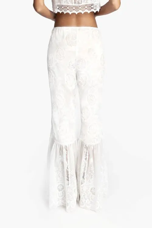 Anna Sui Cottage Rose Lace Bell-bottom Pants