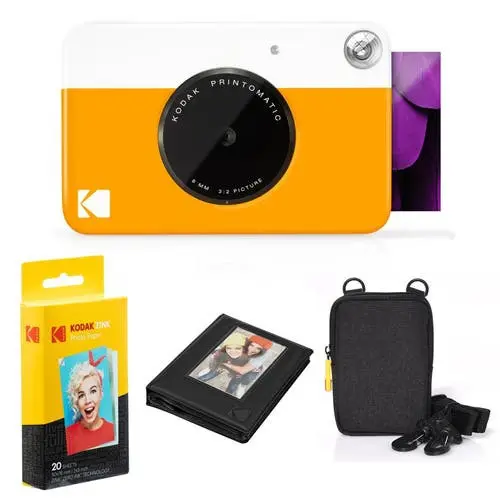 KODAK Printomatic Instant Camera Bundle - Yellow