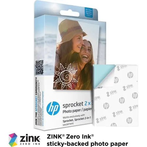 HP Sprocket 2x3 Photo Printer With Zink Paper And Carrying Case - White