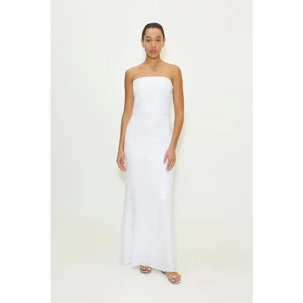 SIMONMILLER Sculpty Strapless Piano Sequin Dress - Macadamia