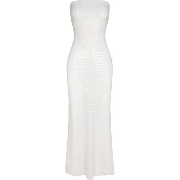SIMONMILLER Sculptural Sequin Strapless Gown - Macadamia