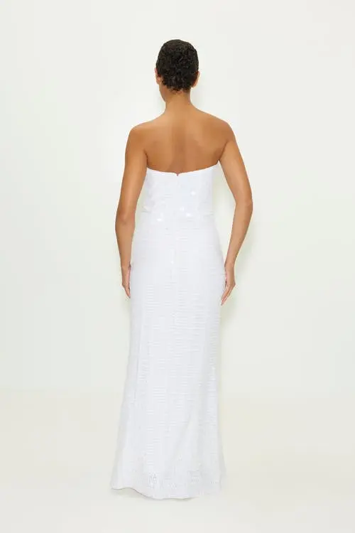 SIMONMILLER Sculptural Sequin Strapless Gown - Macadamia