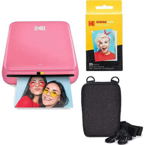 KODAK Step 2x3" Instant Photo Printer With Paper Bundle - Pink