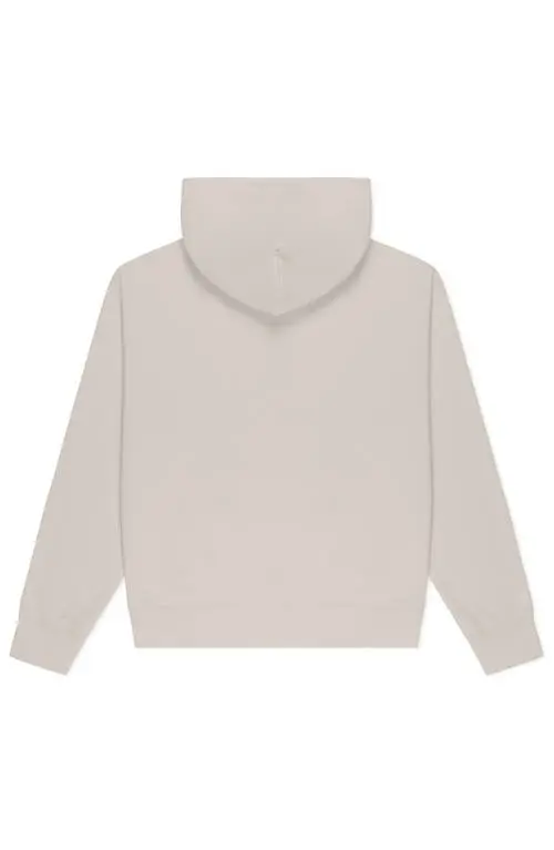 DALIX Butterfly Embroidered Relaxed Fleece Pullover Hoodie - Bone