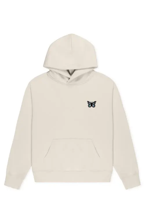 DALIX Fly Relaxed Midweight Fleece Pullover Hoodie - Ecru