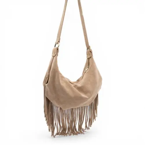 BOLSA NOVA Dallas Suede Fringe Hobo Bag