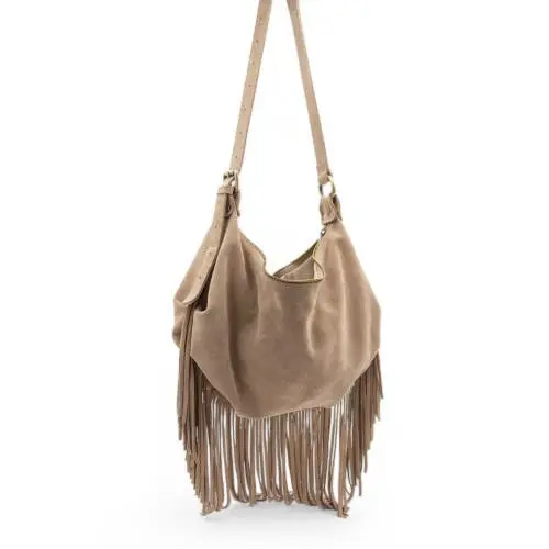 BOLSA NOVA Dallas Suede Fringe Hobo Bag