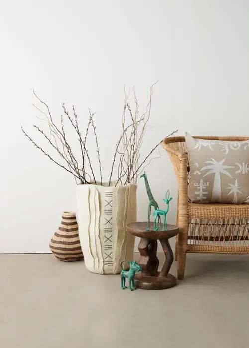 KANJU INTERIORS Zulu Hand-felted Wool Floor Vase