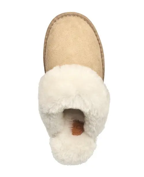 French Connection Sheepskin Scuff Slippers - Slate