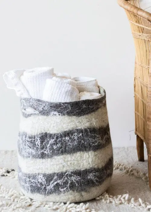 KANJU INTERIORS Ingobozi Woven Wool African Storage Basket