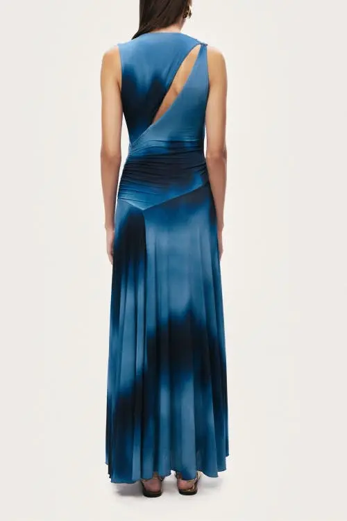 NOCTURNE Draped Asymmetric Maxi Dress