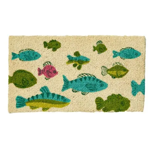 TAG Fish Swimming Non-slip Coir Mat Multi Coir Summer - Beige