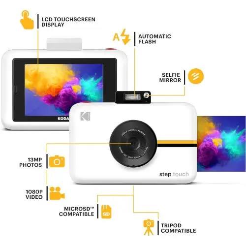 KODAK Step Touch Instant Print Camera Bundle With Photo Album And Zink Paper