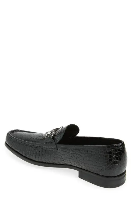 FERRAGAMO Croc Embossed Patent Leather Loafer
