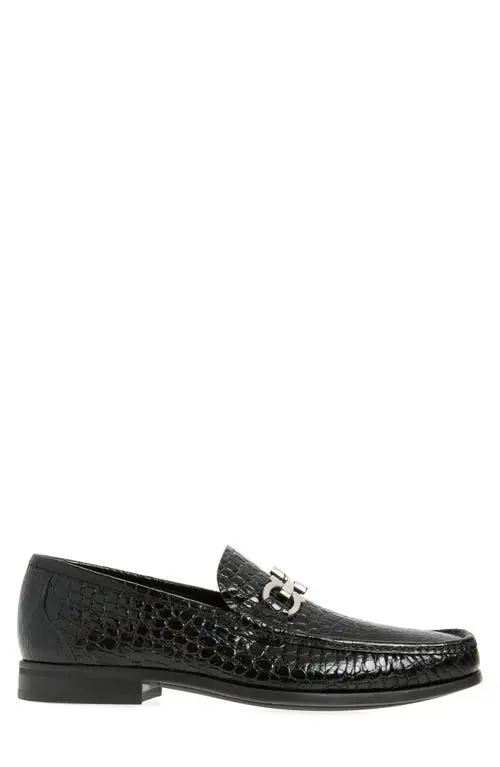 FERRAGAMO Croc Embossed Patent Leather Loafer