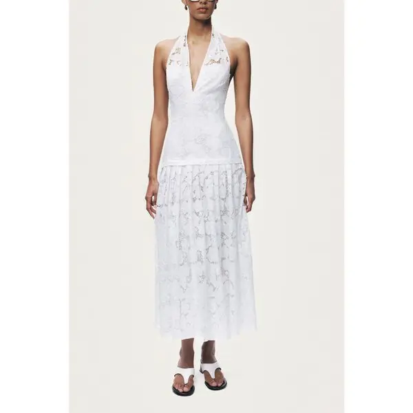 NOCTURNE Sleeveless Lace Midi Dress
