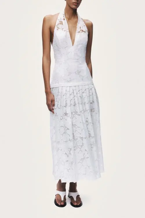 NOCTURNE Sleeveless Lace Midi Dress