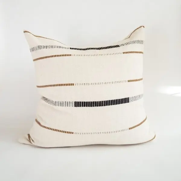 KANJU INTERIORS Mason Hand-loomed Cotton Pillow - Natural