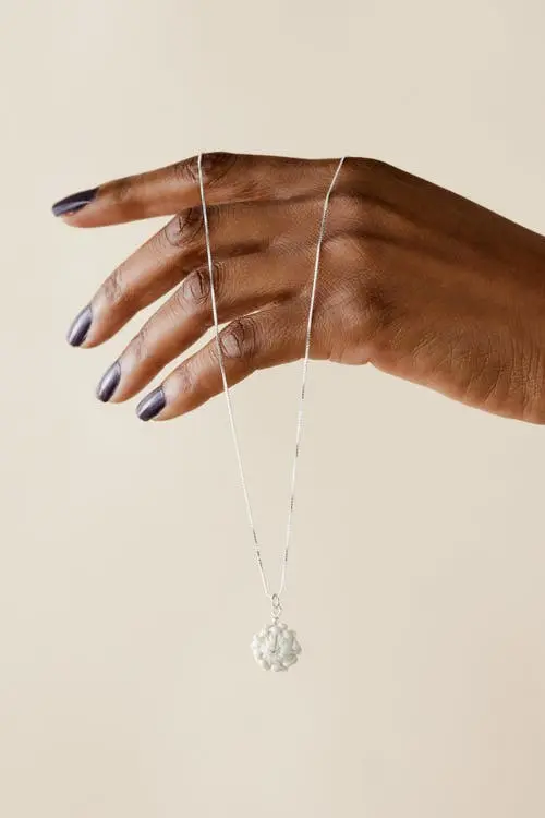 KANJU INTERIORS Protea Hand-sculpted Porcelain Floral Necklace