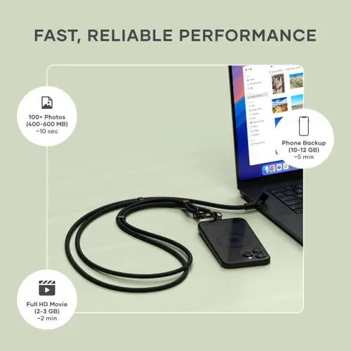 SATECHI Onthego Usb C Lanyard Cable - Black
