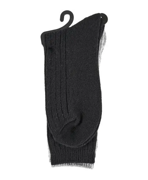 French Connection Cashmere Blend Crew Sock 2-pack - Grey Black