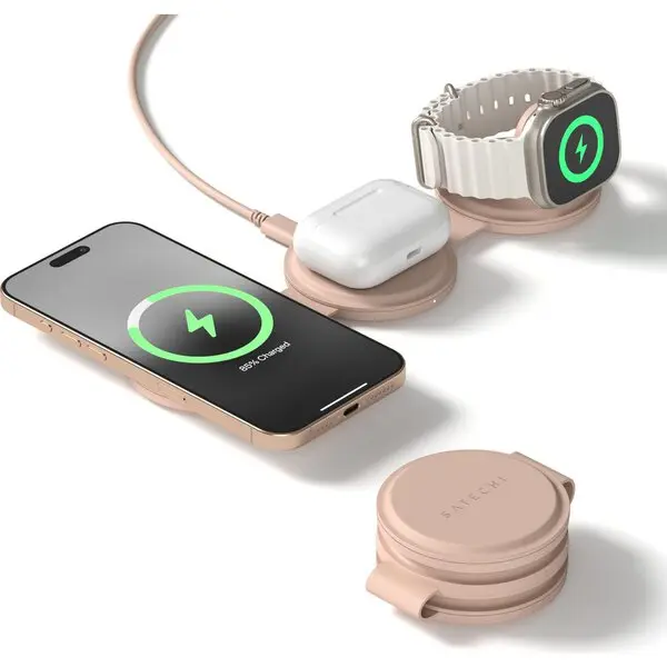 SATECHI Onthego 3 In 1 Charger - Desert Rose