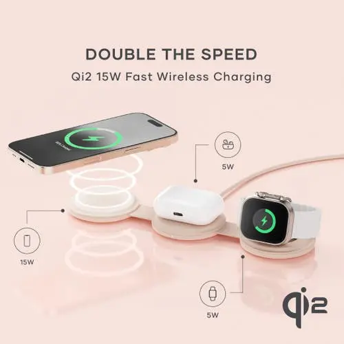 SATECHI Onthego 3 In 1 Charger - Desert Rose