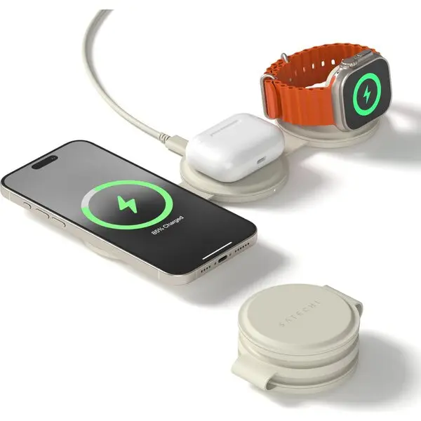 SATECHI Onthego 3 In 1 Charger - Sand